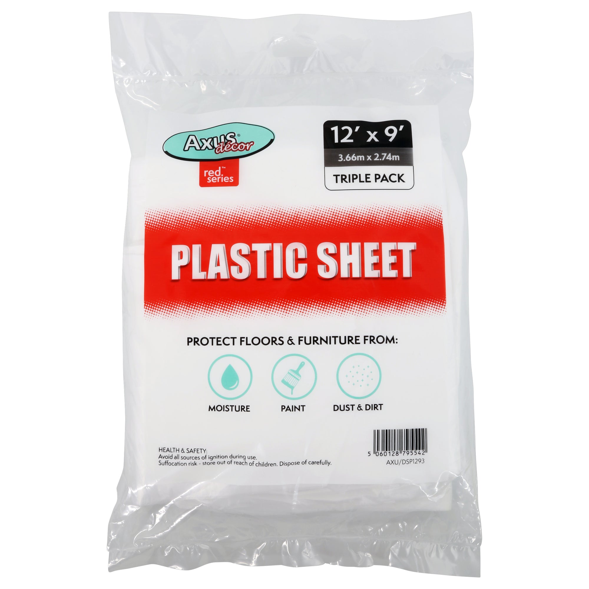 Axus Red Series Plastic Dust Sheet Triple Pack – Bailey Paints